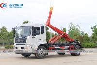 China Dongfeng 6 Wheels Hook Lift Truck Detachable Garbage Truck 12cbm 4x2 for sale