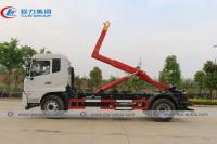 China Dongfeng 6 Wheels Hook Lift Truck Detachable Garbage Truck 12cbm 4x2 for sale