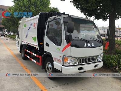 China JAC 6cbm Compressed Waste Collection Garbage Truck 120HP Euro IV Rear Loading Refuse Truck for sale