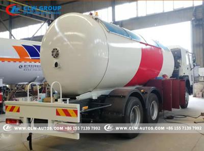 China 336HP HOWO 6X4 LPG Bobtail Truck 24cbm 12000kg Gas Cylinder Tanker Filling Truck for sale