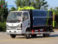 China Dongfeng 5CBM 120HP 4X2 Side Loader Refuse Collector Truck with Bucket Lifting for sale