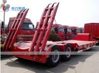 China 2 Axle Lowbed Lowboy Semi Trailer 40 Tons 45 Tons For Construction Machine for sale