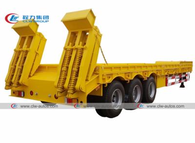 China Heavy Duty 3 Axle Lowboy Lowbed Semi Trailer 60 Ton 80 Ton for Excavator Transport for sale
