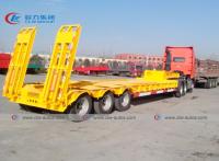 China Heavy Duty 3 Axle Lowboy Lowbed Semi Trailer 60 Ton 80 Ton for Excavator Transport for sale