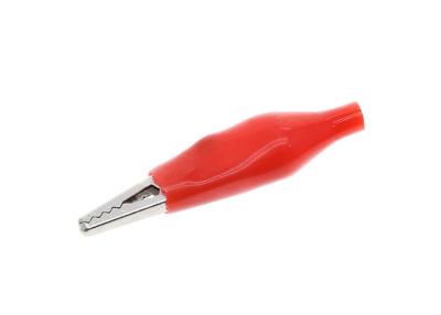 China 28MM Red Electronic Components Metal Alligator Clip With Plastic Boot Rated for sale