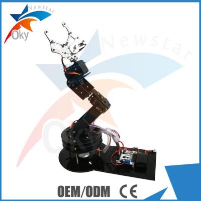 China Multi functional Diy Roboy Kit , Alloy 6 DOF Robot Arm Clamp Claw Swivel Stand Mount Kit for sale