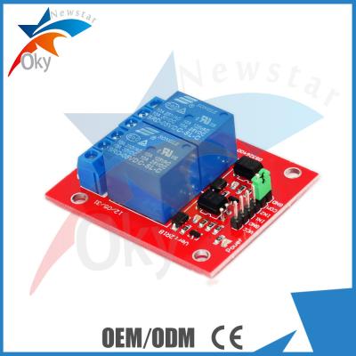 China 8cm x 8cm x 5cm Red Board For Arduino , 5V / 12V 2 Channel Relay Module for sale