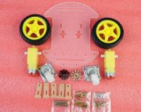 China White Yellow Small Two Drive Smart Car Diy Robot Kit 20cm x 15.5cm x 6.5 cm for sale