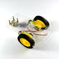 China White Yellow Small Two Drive Smart Car Diy Robot Kit 20cm x 15.5cm x 6.5 cm for sale