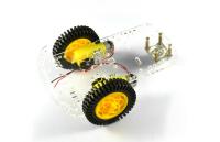 China White Yellow Small Two Drive Smart Car Diy Robot Kit 20cm x 15.5cm x 6.5 cm for sale