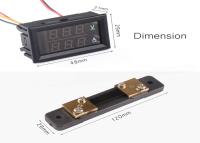 China DC 0 - 100V / 50A Ampere Meter Digital Red Blue Dual Color For Current Voltage Measurement for sale