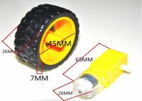 China Yellow DC Gear Motor 3V - 6V For Intelligent Car TT Robot Bi - Directions Rotation for sale