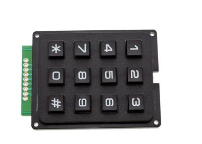 China 4 X 3 Matrix Keyboard 12 Keys Black Color 7 x 5.2 x 0.9cm Size With Plastic Material for sale