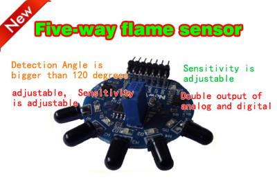 China Flame Sensor , Five Ways Flame Sensor module for Arduino For RC Car / Robotics for sale