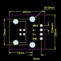 China Type B To DIP 2.54mm Pin 4P USB Adapter Board for sale