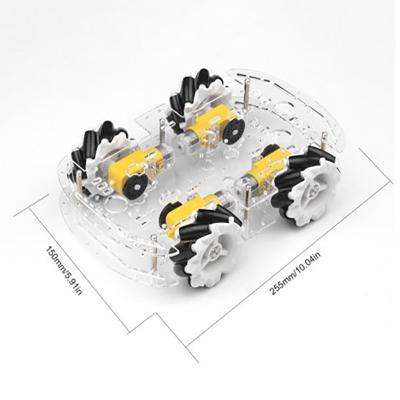 China 4WD Plastic Transparent Wheel Smart Car Chassis Kit For Mecanum for sale