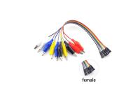 China Electric Test Lead 20cm 10pin Electrical Jumper Wire Female With Crocodile Clip for sale