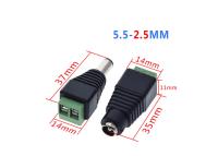 China 2.5MM Diameter DC Power Plug Adapter 12V Female Male connector for sale
