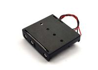 China 5.7x6.2x1.5cm 4AA Flat Battery Holder PVC Storage Box With Wire Lead for sale