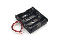 China 5.7x6.2x1.5cm 4AA Flat Battery Holder PVC Storage Box With Wire Lead for sale