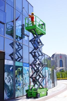 China Automatic Scissor Lift Small Size 8m Electrical Driving 230kg Aerial Working Platform for sale