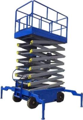 China 500kg Hydraulic Mobile Scissor Lift 3Kw Big Load Capacity High Altitude Platform for sale