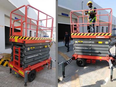 China Self Propelled 14m Mobile Scissor Lift Movable Battery Electric Hydraulic Aerial Working for sale