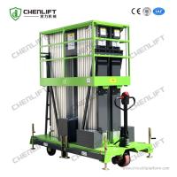 China 10 Meters Platform Height 300Kg Loading Capacity Quadruple Mast Aerial Work Platform With Pulling Device for sale