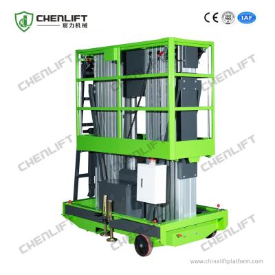 China 200Kg Loading Capacity Aluminum Double Mast Mobile Aerial Work Platform 10m Lifting Height for sale