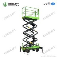 China Manual Pushing Mobile Scissor Lift Table Aerial Work Platform 500kg 12m for sale