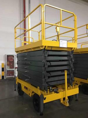 China 500kg Mobile Scissor Platform Electric Lift Table 16m Working Height for sale