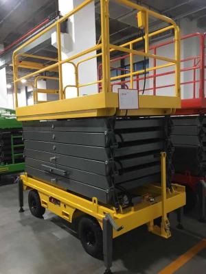 China 6m Platform Height Semi Electric Manual Pushing Scissor Lift 1000Kg Load Capacity for sale