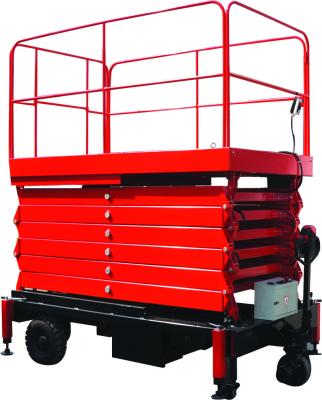 China Motorized scissor lift with loading capacity 450Kg and 6m Platform Height with Optional Extension for sale