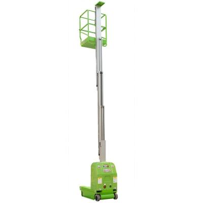 China 9m Platform Height Vertical Man Lifts DC Powered Double Mast Self Propelled for sale