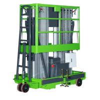 China 14 Meters 200kg Load Capacity Vertical Lifting Platform Double Mast Manual Pushing for sale