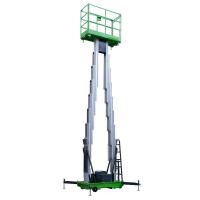 China Double Mast Manual Pushing Vertical Lifting Platform For 10m Platform Height for sale
