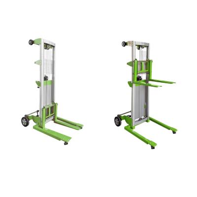 China Manual Material Lift Portable Hand Winch Lifter Stacker Manual Lift for sale