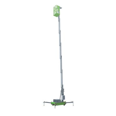 China Aluminum Aerial Work Platform Single Mast Man Lift 8 Meters Lifting Height Vertical Lift for sale