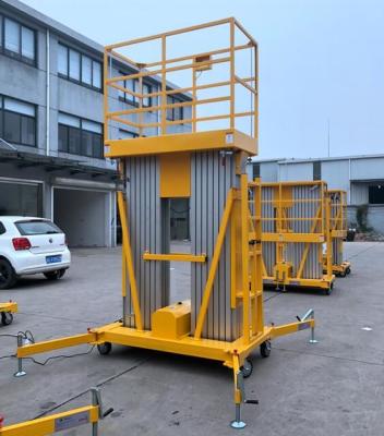 China 10 Meters Aluminum Aerial Work Platform Double Mast Vertical Lift for sale