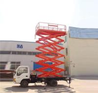 China 9m 500Kg Truck Mounted Scissor Lift Aerial Working Platform for Painting / Cleaning for sale