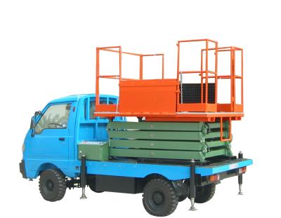 China 11m Lifting Height Truck Mounted Scissor Lift With 450Kg Loading Capacity for sale