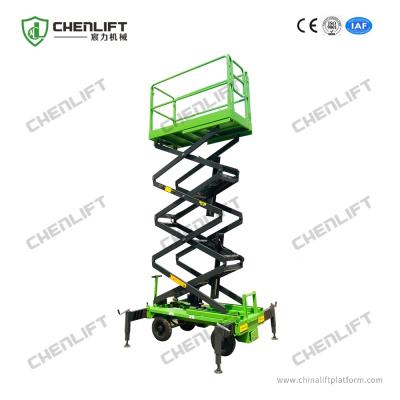 China Manual Pushing Mobile Scissor Lift Working Height 8 Meters 500Kg Loading Capacity Aerial Work Platform for sale