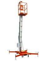 China Manual Pushing Aerial Work Platform Single Mast 10m Manlift 130Kg Loading Capacity for sale