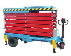 China Folding Guardrails Mobile Scissor Lift With Manganese Steel Lifting Arm for sale