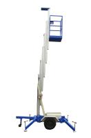 China 8m Lifting Height Single Mast Aluminum Aerial Work Platform with 130Kg Loading Capacity for sale