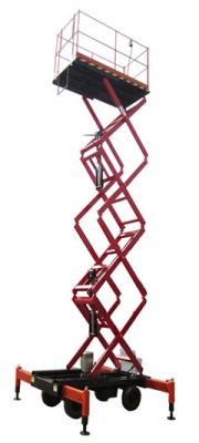 China 7.5 Meters Small Vertical Electric Scissor Manlift with Antiskid Checkered Plate for sale