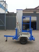 China 9M Platform Height 130KG Loading Capacity Single Mast Aluminum Aerial Work Platform for Star Hotels / Business Hall for sale