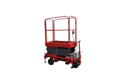 China Mannual pushing scissor lift with loading capacity 300Kg and 3M Lifting Height for sale