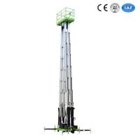 China Triple Mast Aluminum Aerial Work Platform Vertical Lift For Working At Height 14m for sale