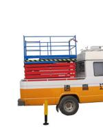 China 9 Meters Platform Height Truck Mounted Scissor Lift with 500kg Load Capacity for sale